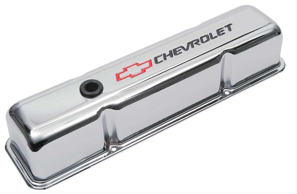 Proform PR141-905 Chrome Steel Tall Valve Covers w/ Baffle suit Chev S ...