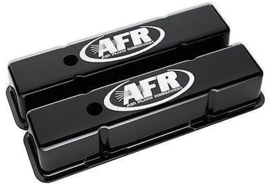 Air Flow Research AFR6705 Aluminium Valve Covers Chev SB Tall Logo Bla ...