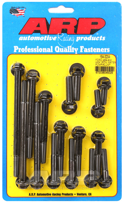 ARP 154-3204 Ford 289-302 Hex Iron Water Pump And Front Cover Bolt Kit ...