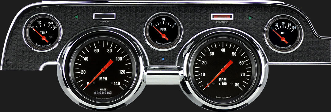 Classic Instruments CI-MU67HR Hot Rod 1967-68 Mustang Gauge Set Speedo ...