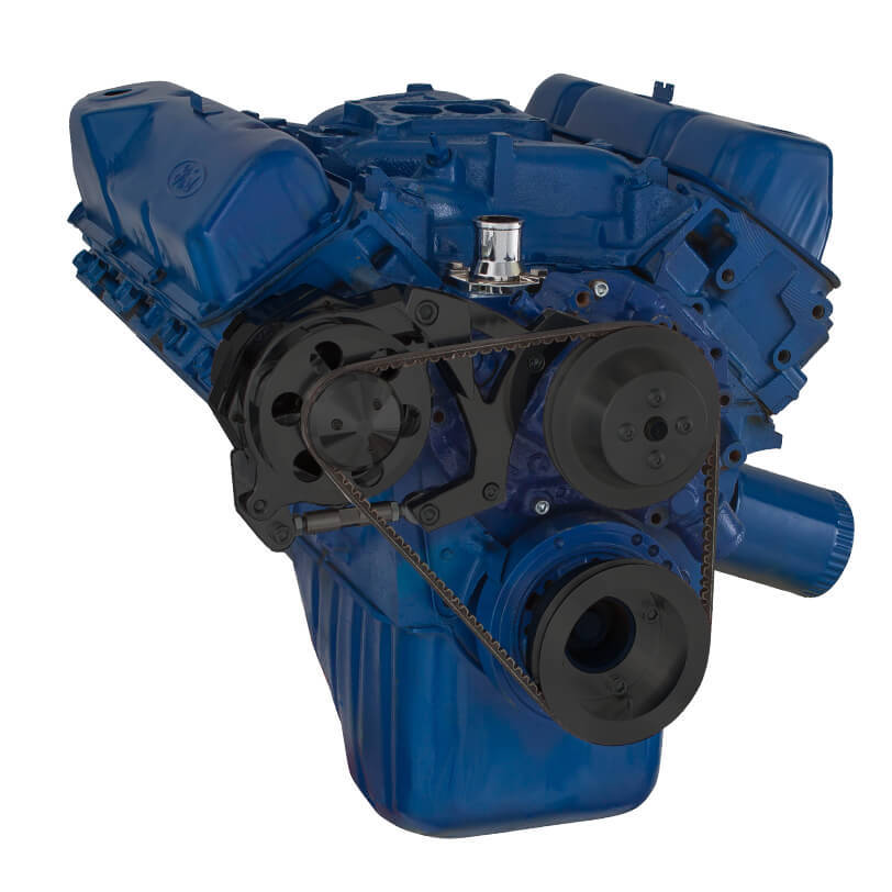 CVF B-351C-ALT-SYSTEM Stealth Black Ford 351C 351M & 400 V-Belt System ...