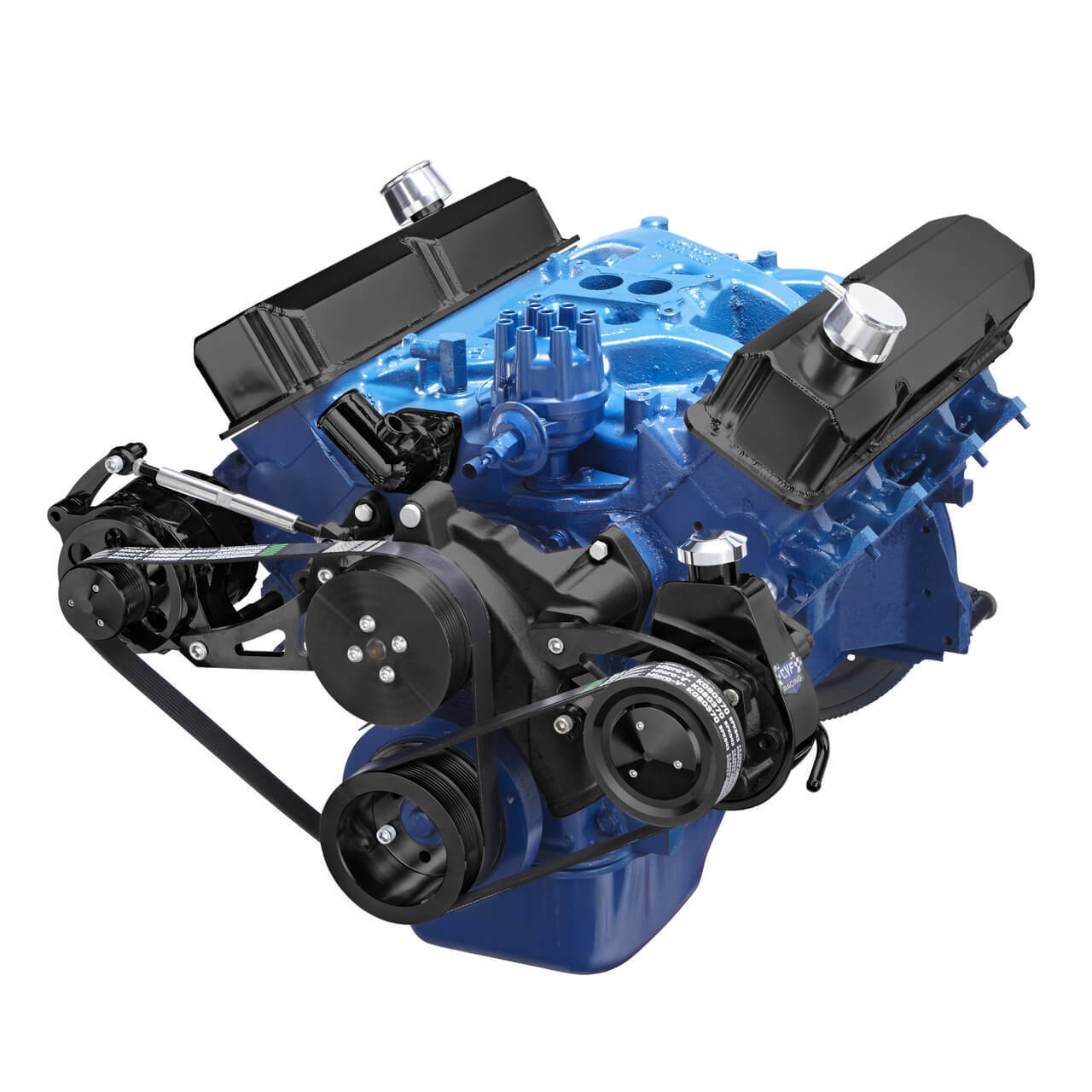 CVF B-390-SERPENTINE-PS Black Ford 390 Serpentine System - Power Steer ...