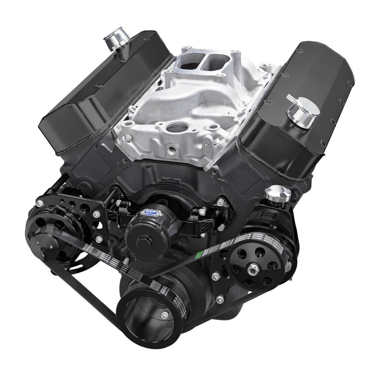 CVF B-454-SERPENTINE-PS-C-EWP Black Chevy Big Block Serpentine Convers ...