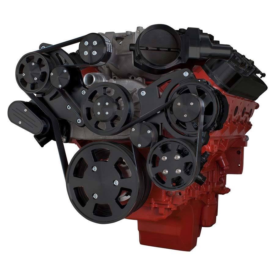 CVF B-LSA-WRAPTOR-PS Stealth Black Chevy LSA and LS9 Serpentine Kit ...