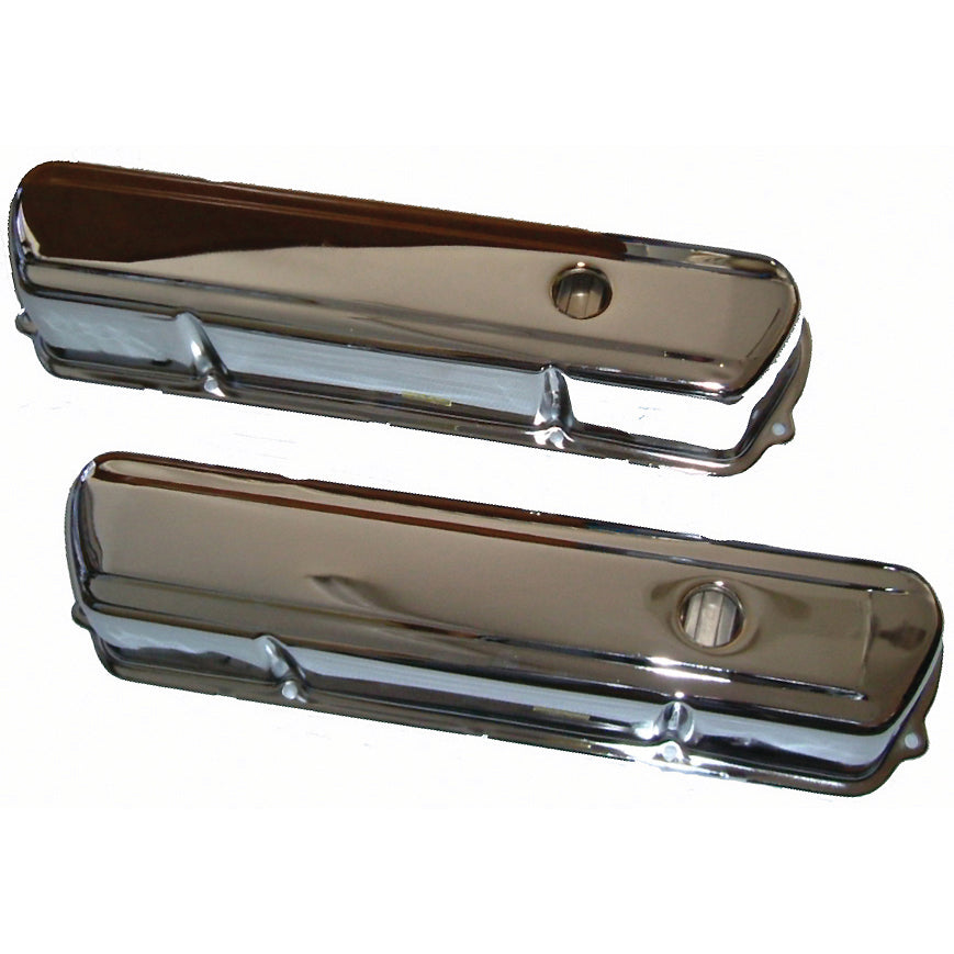 Valve Covers Chrome Holden V8 253-308 Tall Smooth Steel-pr. Suit Rolle ...