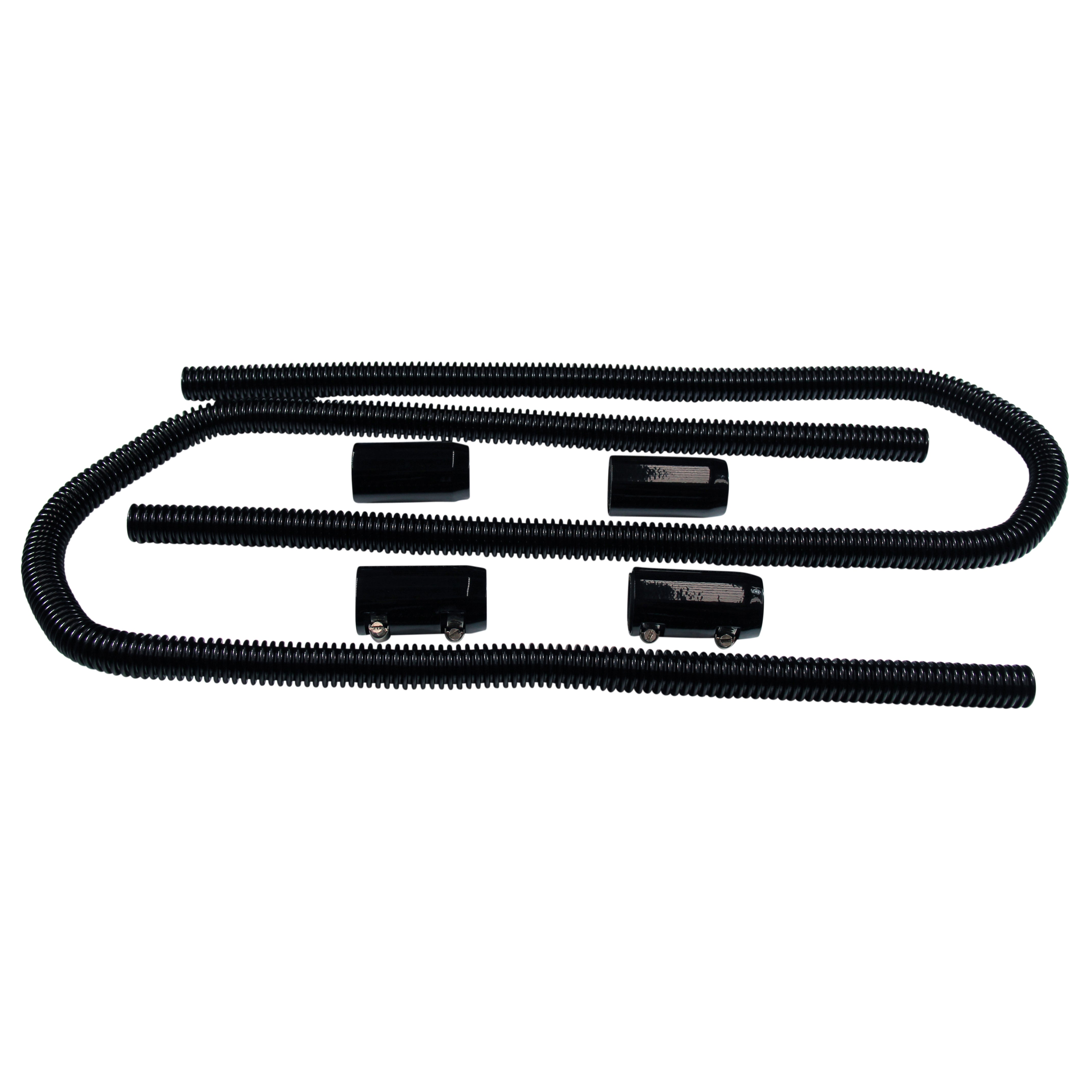 Heater Flexible Hose Kit 44" long Black Stainless-Alloy 3/4" to 5/8" I ...