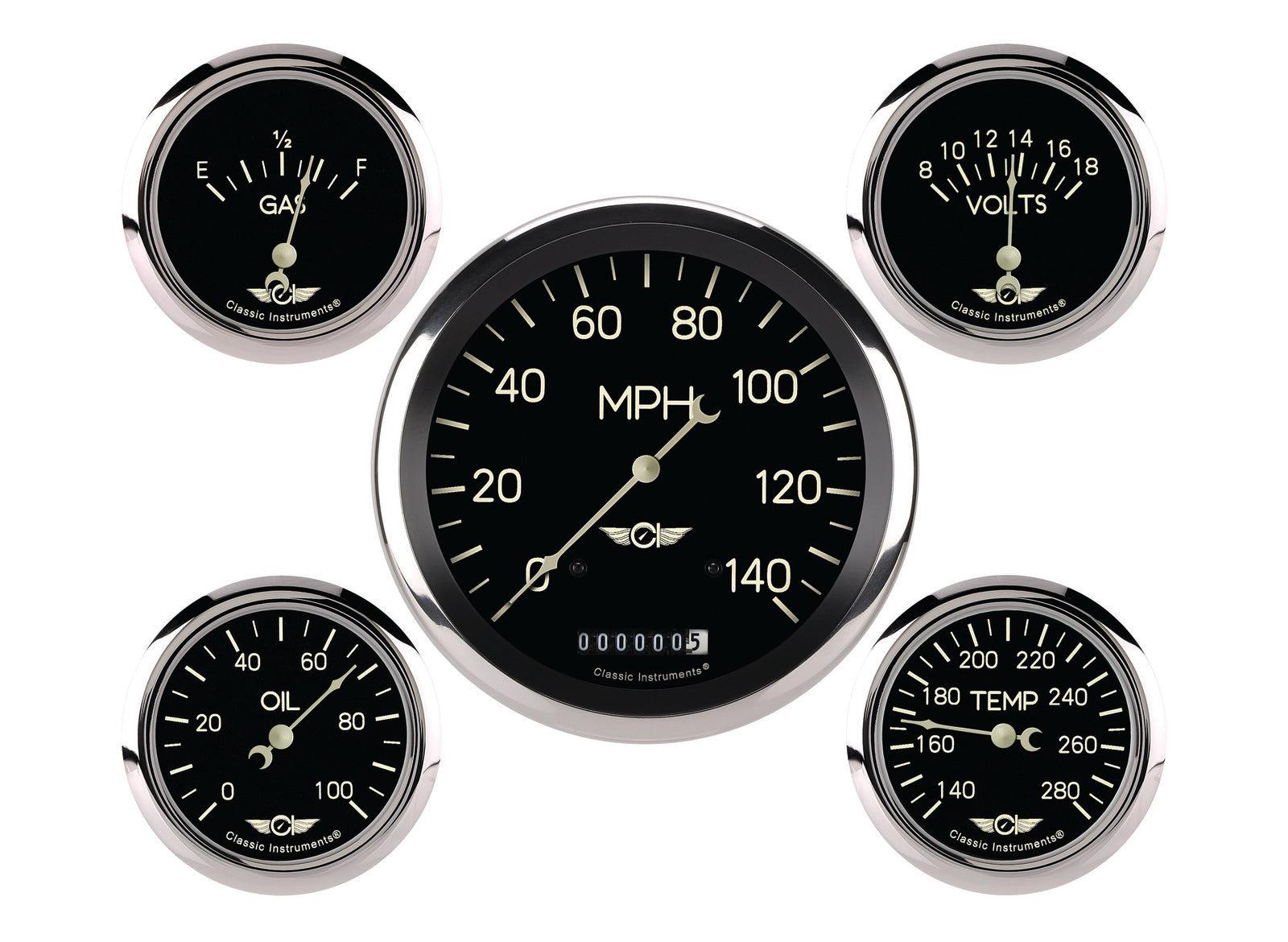Classic Instruments Classic Five Gauge Set, 4 - 5/8" - CL954SRC ...
