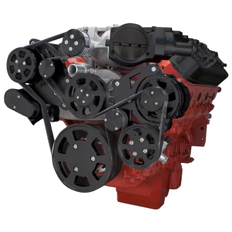 CVF B-LSA-WRAPTOR-AC Stealth Black Chevy LSA and LS9 Serpentine Kit ...
