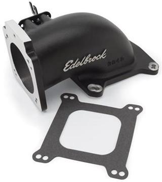 Edelbrock ED38483 Throttle Body Intake Elbow 90mm to Square Bore Black ...