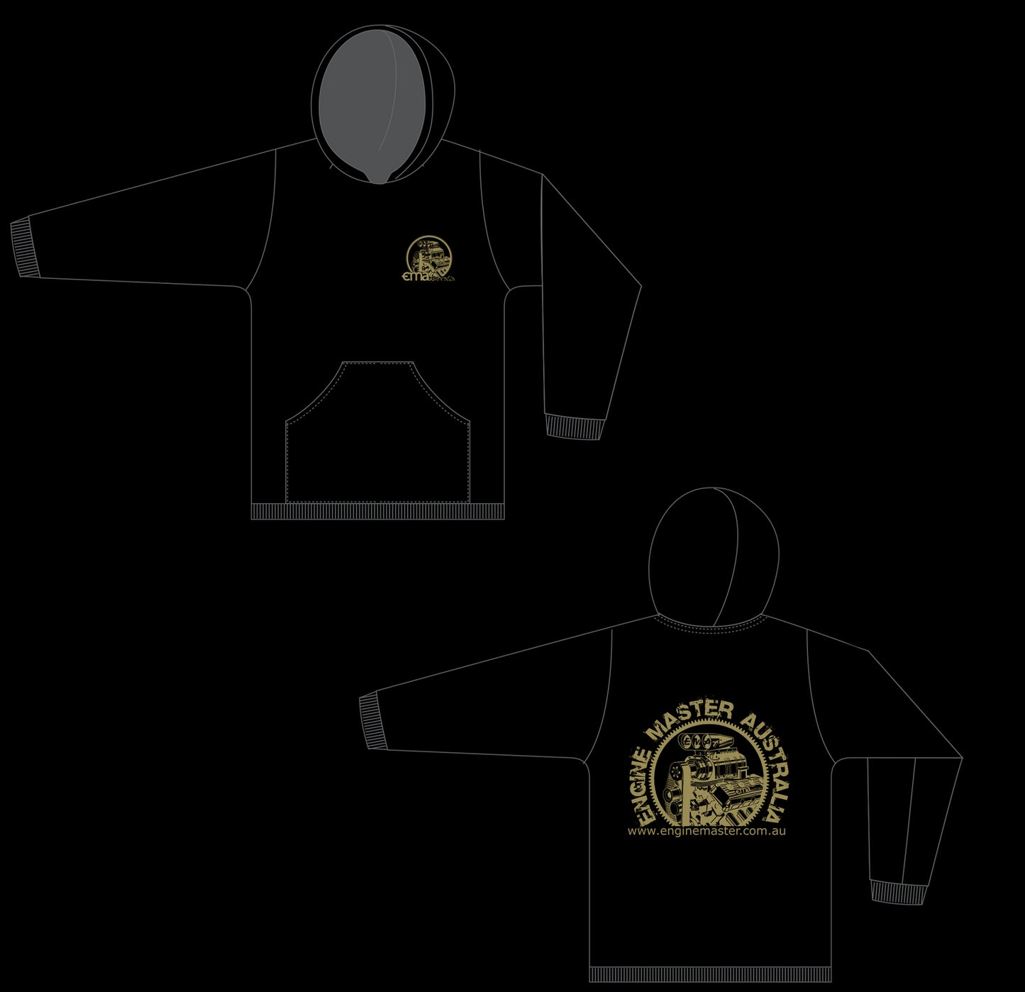 Engine Master *Limited Edition* Gold Metallic Engine Hoodie