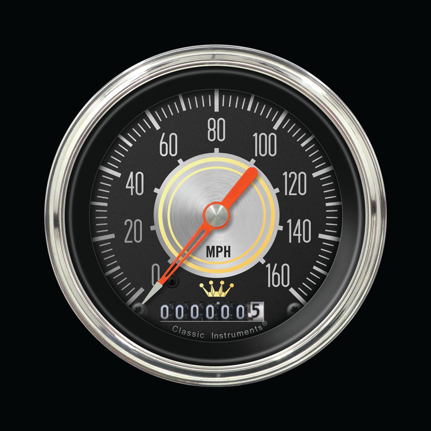 Classic Instruments HH55SLC Hollywood Hot Rod 3-3/8" Speedometer 140 M ...