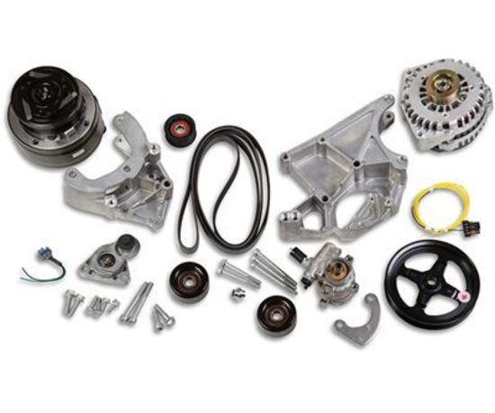 Pulley Set Serpentine LS Engine Swap Accessory Drive System R4 A/C Che ...