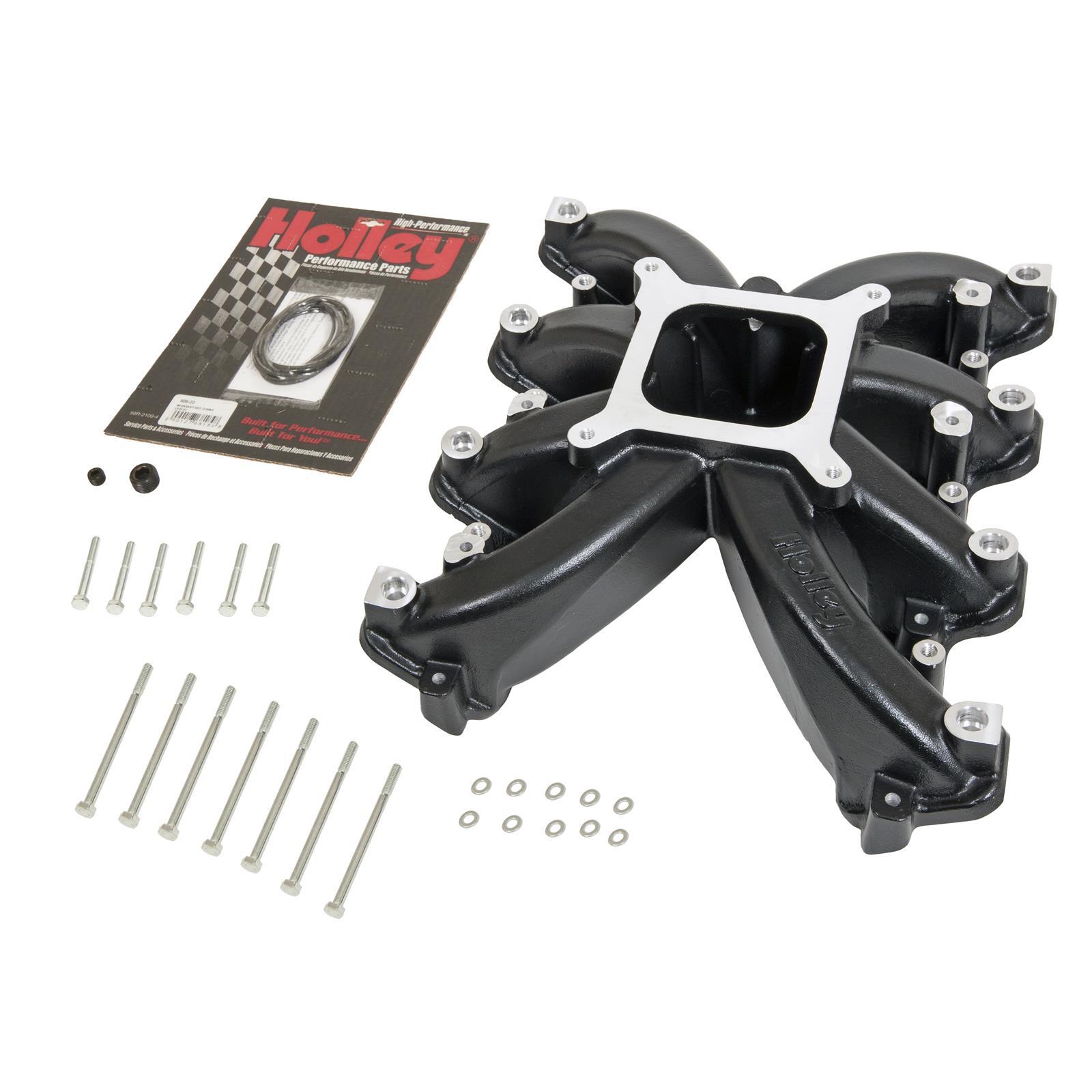 Holley HO300-136BK LS Gen 3 EFI LS Single Plane Mid-Rise Intake Manifo ...