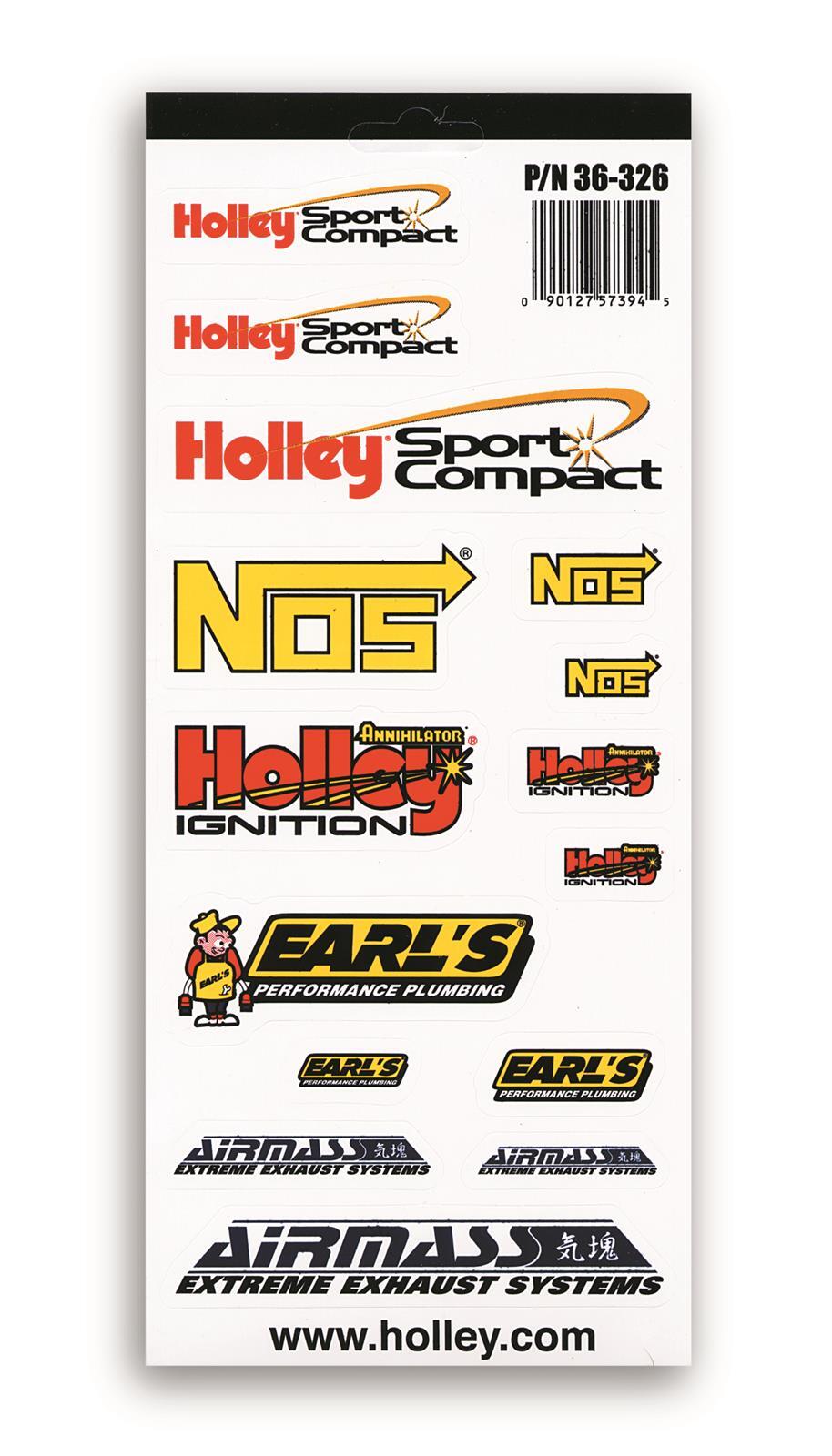 Holley HO36-326 Vinyl Decal Sheet Sport Compact 10.5" x 4.5" – Engine ...