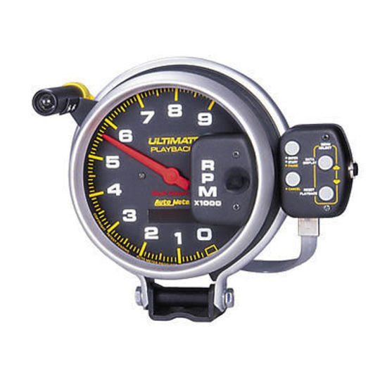 AutoMeter AU6881 Ultimate II 5" Memory Playback Tachometer 9000RPM W/S ...