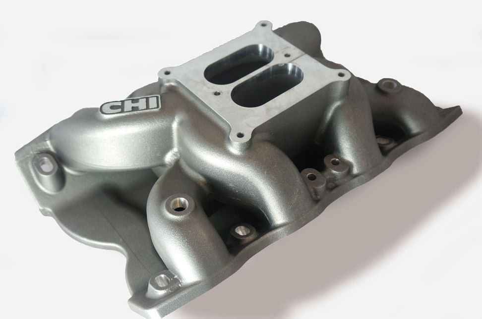 CHI INT3V208DPH9.2C 3V Ford Cleveland Dual Plane Air Gap Intake Manifo ...